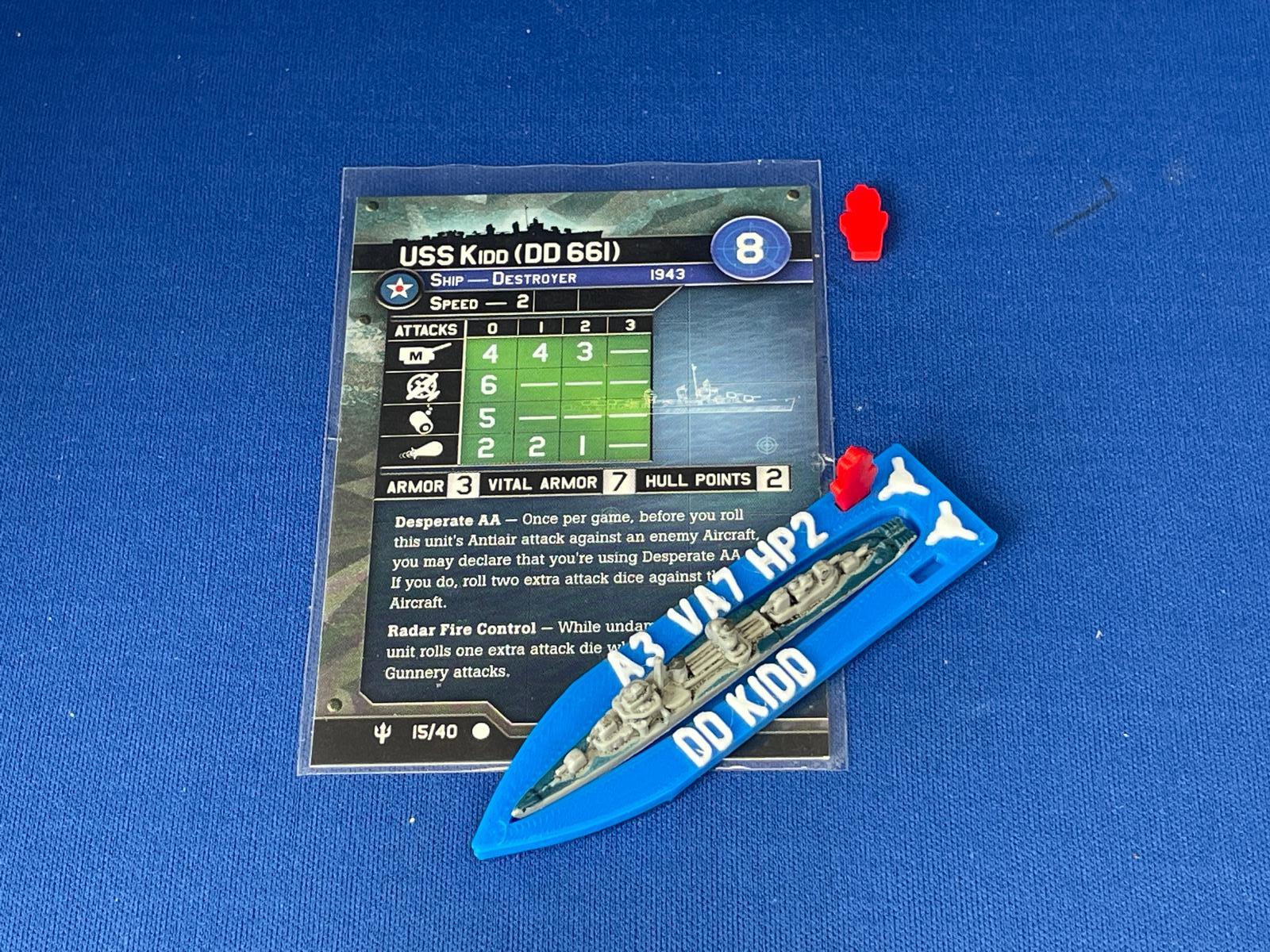 War at Sea USS Kidd Ship Base - Game Aid by The Fun Kingdom - Wargaming3D